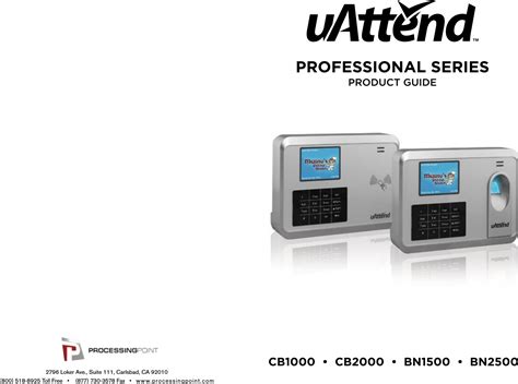 Processingpoint Uattendrfid Uattend Cb1500 And Uattend Cb1000 User Manual 1