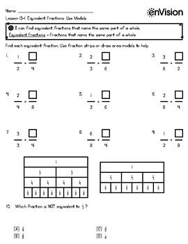 Third Grade Envision Math Extra Practice Worksheets Topic 13 Tpt