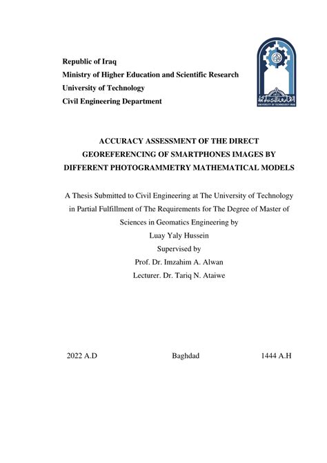 Pdf Accuracy Assessment Of The Direct Georeferencing Of Smartphones Images By Different