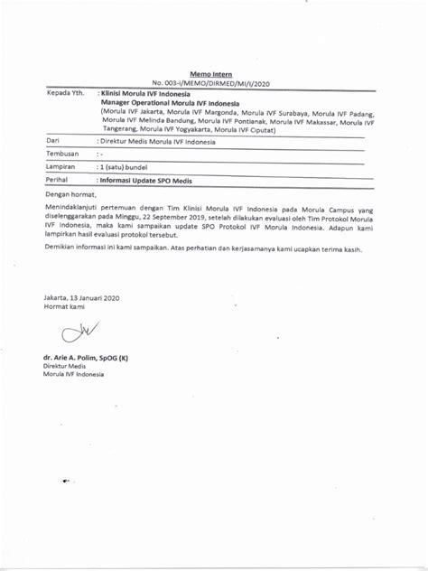 memo intern informasi update spo klinisi pdf