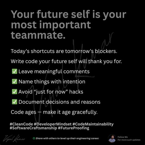 Cleancode Developermindset Codemaintainability Softwarecraftsmanship Vipul Kumar