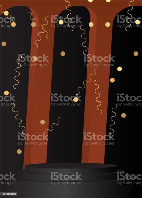 블랙 브라운 및 골드 모형 제품 디스플레이 추상 실린더 받침대 연단 벡터 3d 무대 쇼케이스입니다 프레젠테이션을 위한 최소한의