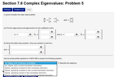 solved section 7 6 complex eigenvalues problem 5 previous
