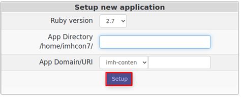 how to setup a ruby app in cpanel inmotion hosting