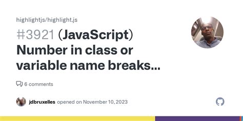 Javascript Number In Class Or Variable Name Breaks Highlight · Issue