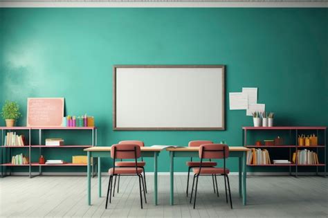 Premium Ai Image School Classroom Mockup Copy Space