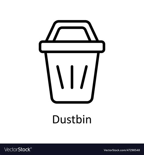 Dustbin Outline Icon Design Royalty Free Vector Image