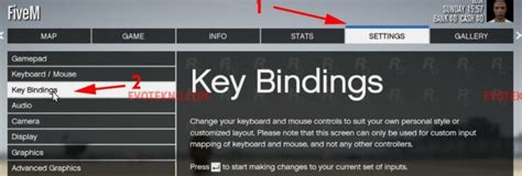 Cara Mengganti Tombol Keyboard Keybind Di GTA 5 Roleplay FiveM EvoTekno