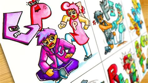 Drawing Alphabet Lore Couple Real Life Funny Love Story 🖌 Humanized