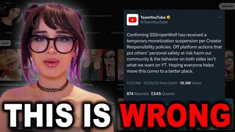 Youtube Completely Botched The Sssniperwolf Situation Plus Sinperwolf