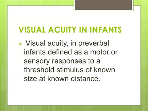 Visual Acuity In Infants Pptx