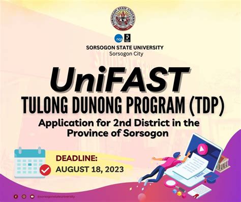 Application Is Open For Unifast Tdp 2nd District In The Province Of Sorsogon 1st Semester Ay