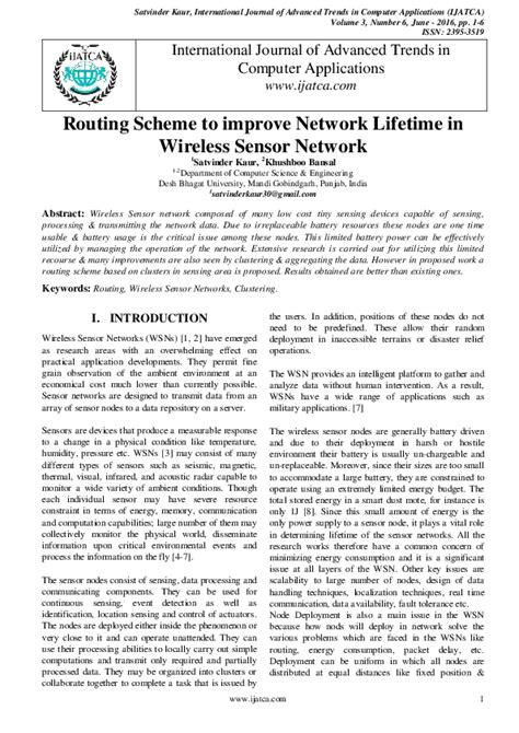 Pdf Routing Scheme To Improve Network Lifetime In Wireless Sensor Network