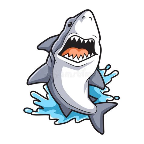 Smiling Shark Cartoon Mascot Character Stock Vector Illustration Of