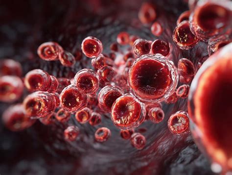 Glóbulo Rojo Y Eritrocito En Un Vaso Sanguíneo Hierro En La Hemoglobina 3delustración Foto De