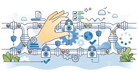 Data Pipeline Tools For Information Flow Automation Outline Hands Concept Vectormine