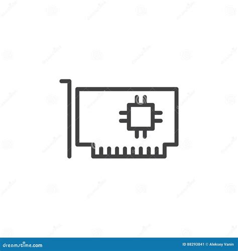 Computer Parts Hardware Line Icon Outline Vector Sign Stock Vector