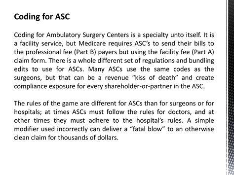 Understanding Asc Coding And Billing Ppt