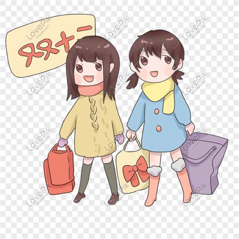 손으로 그려진 된 더블 12 쇼핑 그림 Png 일러스트 무료 다운로드 Lovepik