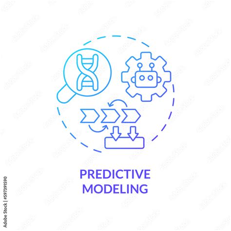 Predictive Modeling Blue Gradient Concept Icon Analyze Large Datasets