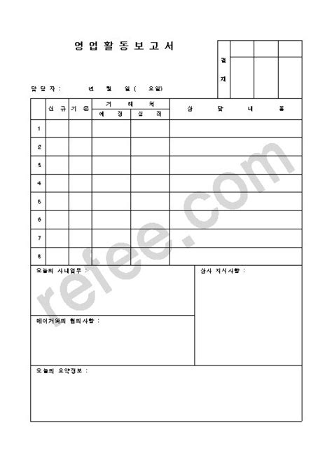 영업활동보고서 지식월드