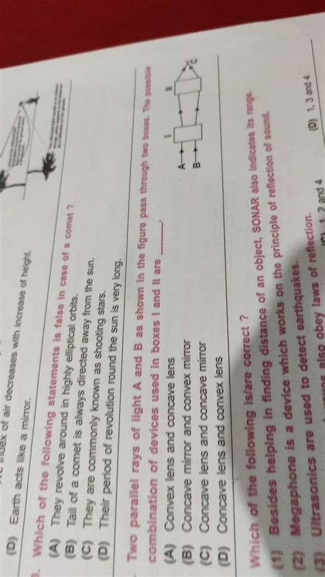 Two Parallel Rays Of Light A And B As Shown In The Figure Pass Through Tw