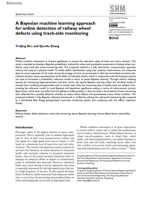 Pdf A Bayesian Machine Learning Approach For Online Detection Of Railway Wheel Defects Using