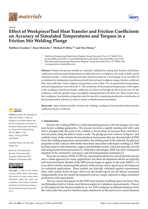 Pdf Effect Of Workpiece Tool Heat Transfer And Friction Coefficients On Accuracy Of Simulated