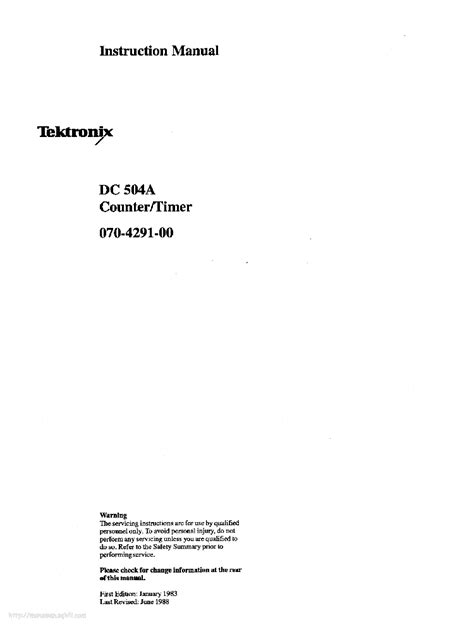 Tektronix Dc 504a Counter Timer Instruction Sch Service Manual Download Schematics Eeprom