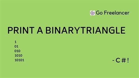 Print A Binary Triangle In C Youtube