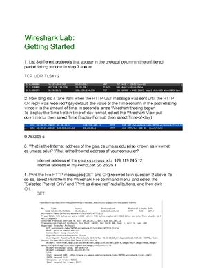 Wireshark Lab IP V Lab Wireshark Lab IP V Select The First ICMP Echo Request Message