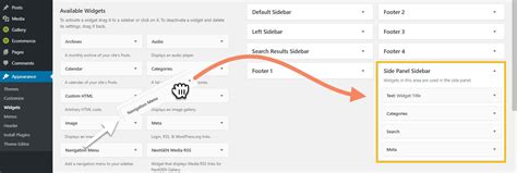 how to add widgets to sidebar and footer