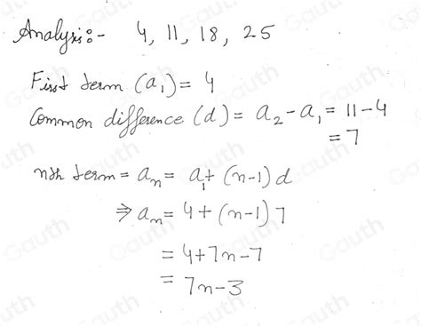 Solved Here Is A Linear Sequence 4 11 1825 Work Out An Expression For