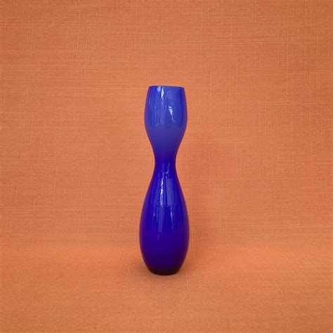 Blue Glass Vase Etsy