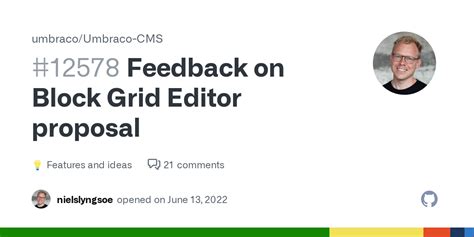 Feedback On Block Grid Editor Proposal · Umbraco Umbraco Cms · Discussion 12578 · Github