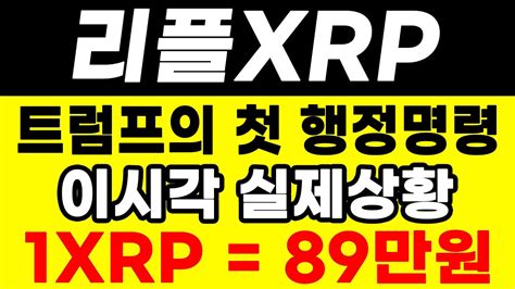 리플 전망 드디어 트럼프가 행정명령을 업비트시황 코인시황 급등코인추천 리플대응 Youtube
