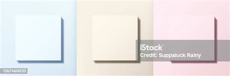 라이트 블루 베이지 색 핑크 스퀘어 프레임 디자인 세트 화장품 디스플레이를 위한 추상적인 사실적인 3d 포디움 장면 복사 공간이 있는 고급 기하학적 배경 의 컬렉션 상단 뷰