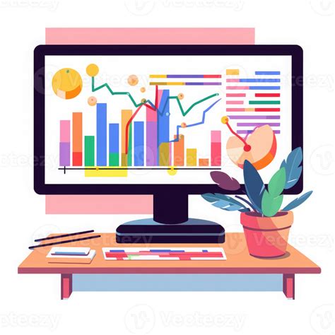 computer screen with graphs and charts showing positive results ai generated 27853701 png
