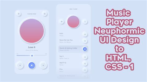 Neumorphic Design Music Player Mobile App 1 Convert Ui Design To Html Css Using Bootstrap