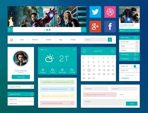 The Top Free Flat Design Ui Kits Templates