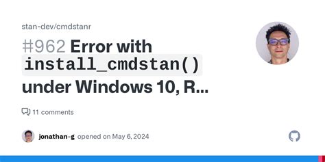Error With `installcmdstan` Under Windows 10 R 440 Rtools 44 · Issue 962 · Stan Dev