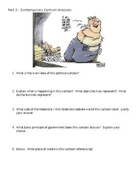 Federalist Anti Federalist Papers Political Cartoon Analysis Activity