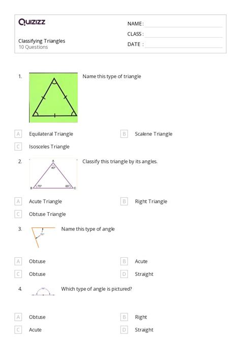 50 Classifying Triangles Worksheets For 4th Class On Quizizz Free