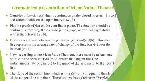 Mean Value Theorem Explained With Examplespptx Physics Science