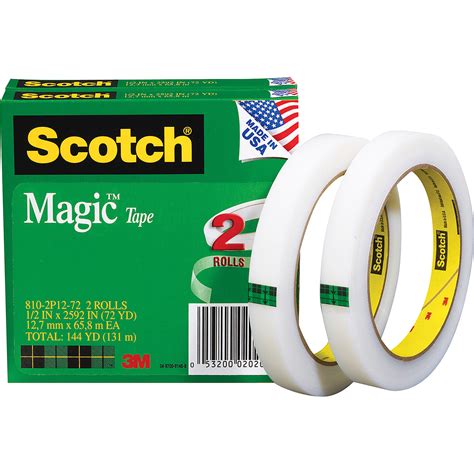 Scotch Magic Invisible Tape Refills 1 2 X 2592 3 Core 2 Pack