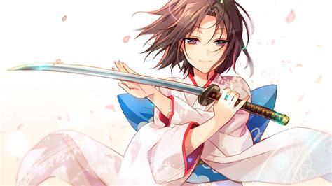 Wallpaper Illustration Anime Girls Short Hair Katana Sword My Xxx Hot