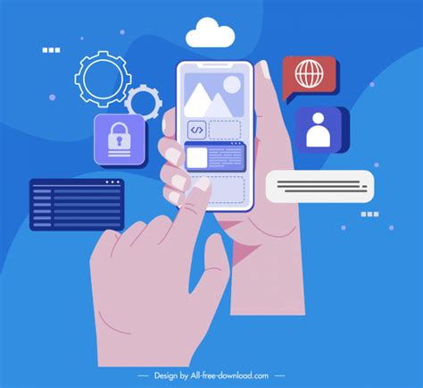 Digital Technology Concept Background Phone Application Ui Sketch Vectors Images Graphic Art