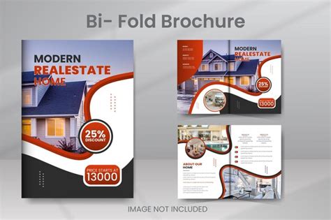 Bifold 부동산 브로셔 템플릿 디자인 프리미엄 벡터