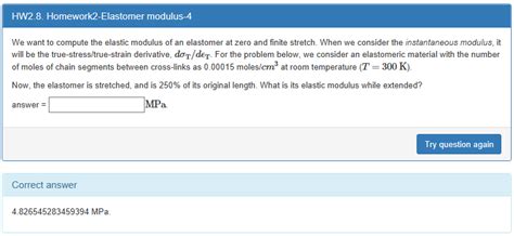 Solved We Want To Compute The Elastic Modulus Of An Chegg