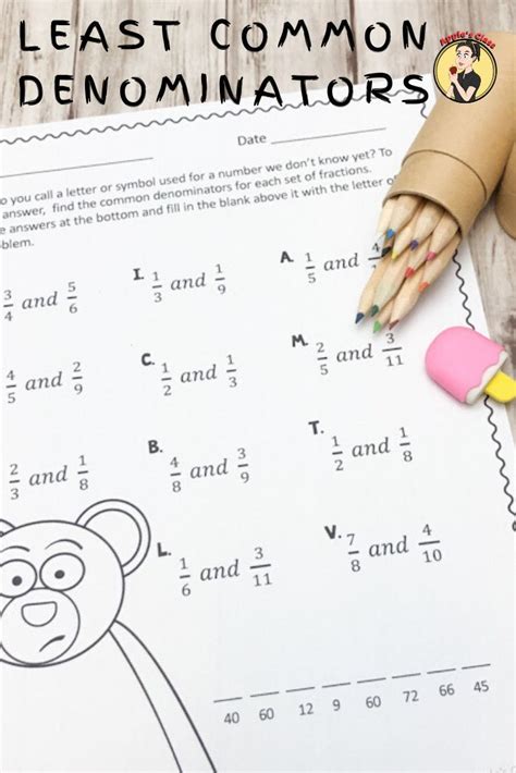 Finding The Common Denominator Worksheet